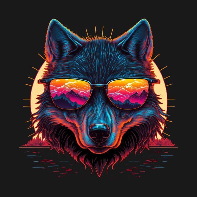 Retrowave Wolf - Wolf - T-Shirt | TeePublic