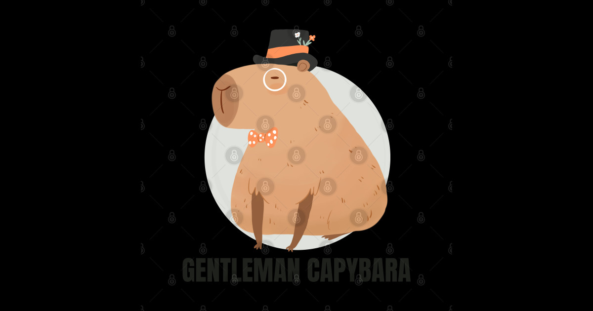 Gentlemen capybara - a cute funny capybara illustration - Capybara ...