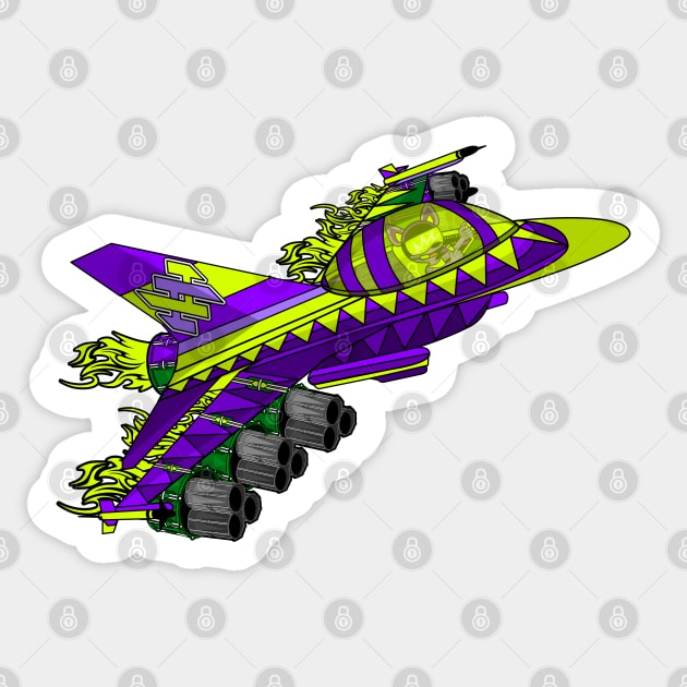 Hyper Hyena Warplane - Moule - Sticker | TeePublic
