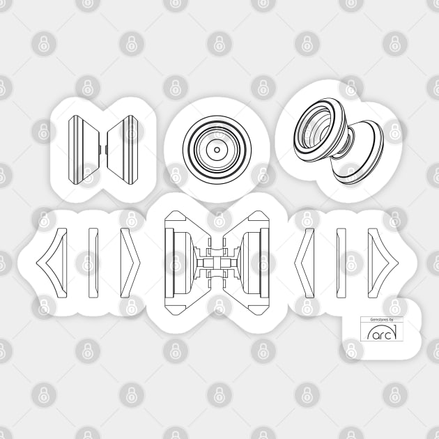 Gemstones by Arc1 - Black Lines - Gemstones - Sticker | TeePublic