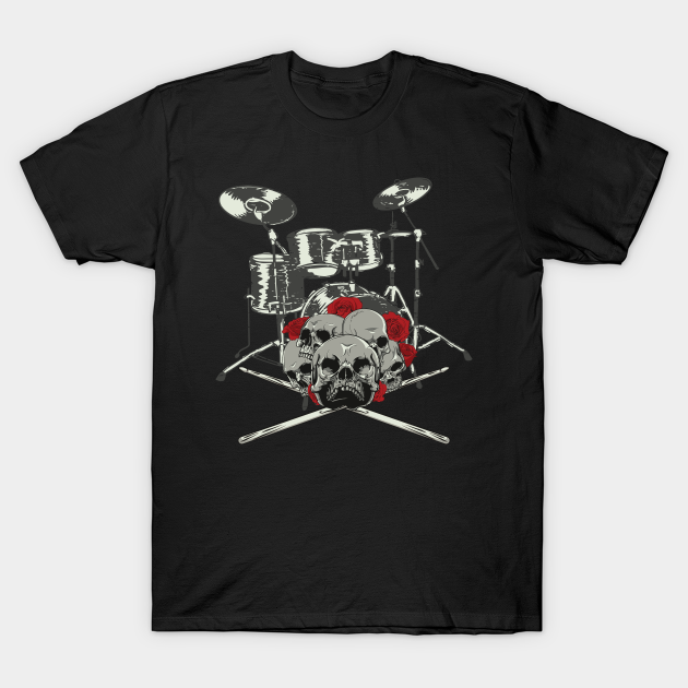 Skull Drummer Drums - Skull Drummer - T-Shirt | TeePublic