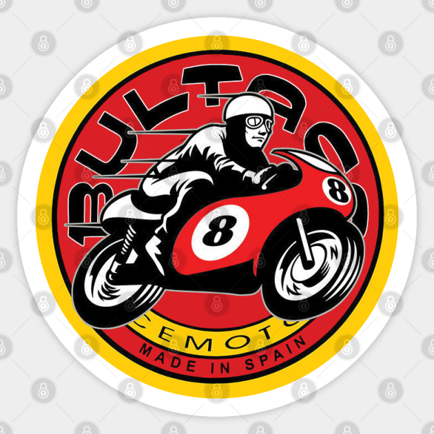 Retro Bultaco motorcycles road racer - Bultaco - Sticker | TeePublic