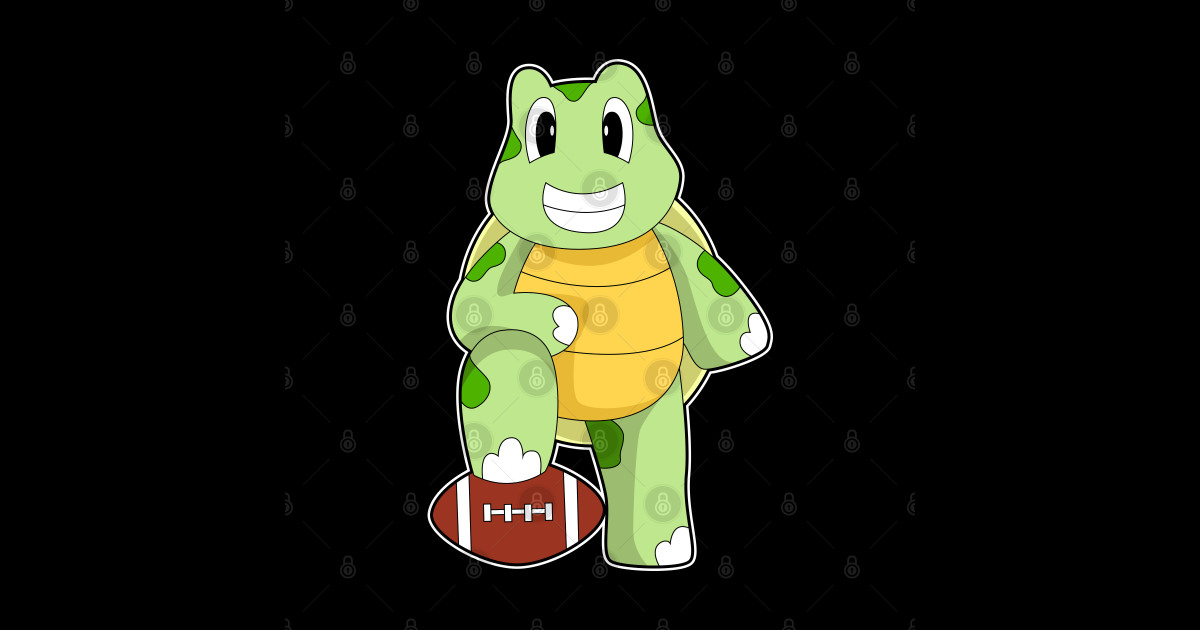 Turtle Football Sports - Football - Sticker | TeePublic