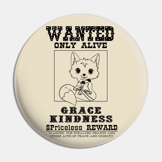 Cute Baby Fox Wanted Poster - Cute Baby Fox - Pin | TeePublic