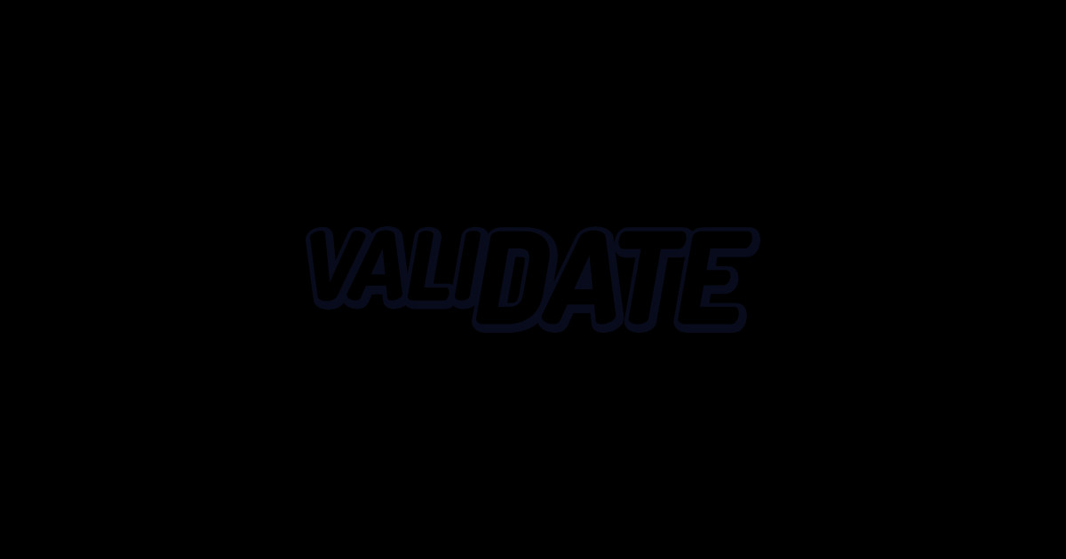 ValiDate logo black - Validate Game - Sticker | TeePublic