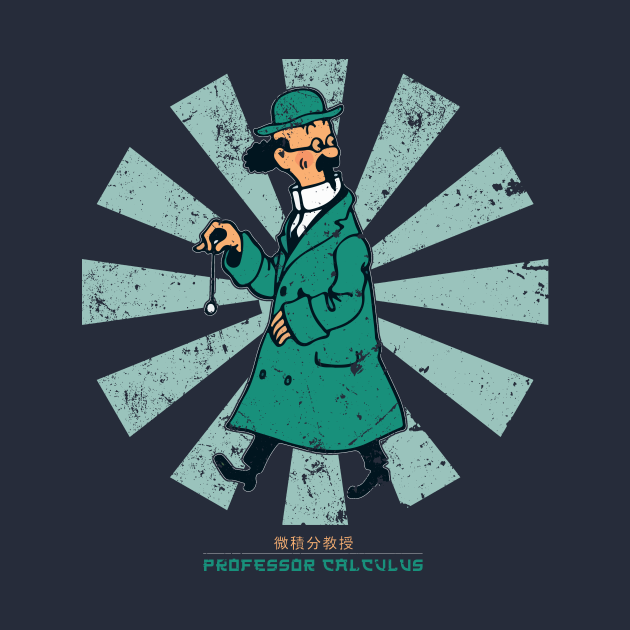 Professor Calculus Retro Japanese Tintin - Tintin - T-Shirt | TeePublic
