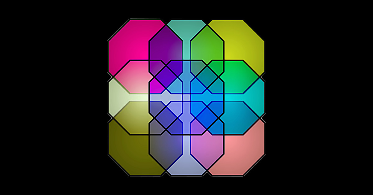 Neo Geo Colorful Octagons in Muted Rainbow Colors - Rainbow Geometric ...