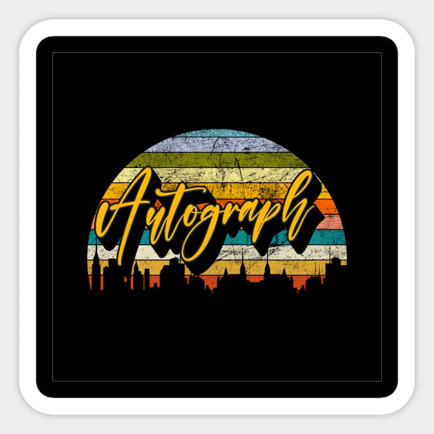autograph vintage color - Autograph - Sticker | TeePublic