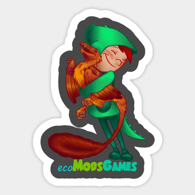 Hug a Raptor - eco Edition - Ecomodsgames - Sticker | TeePublic