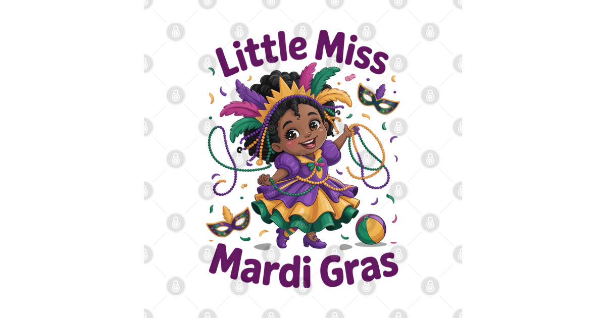 Little Miss Mardi Gras Messy Bun - Little Miss Mardi Gras Messy Bun - T ...