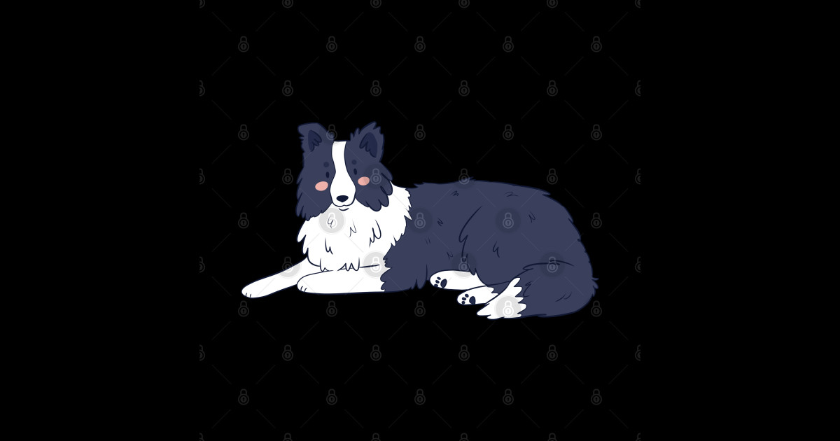 Cute cartoon border collie - Cute Border Collie - Sticker | TeePublic