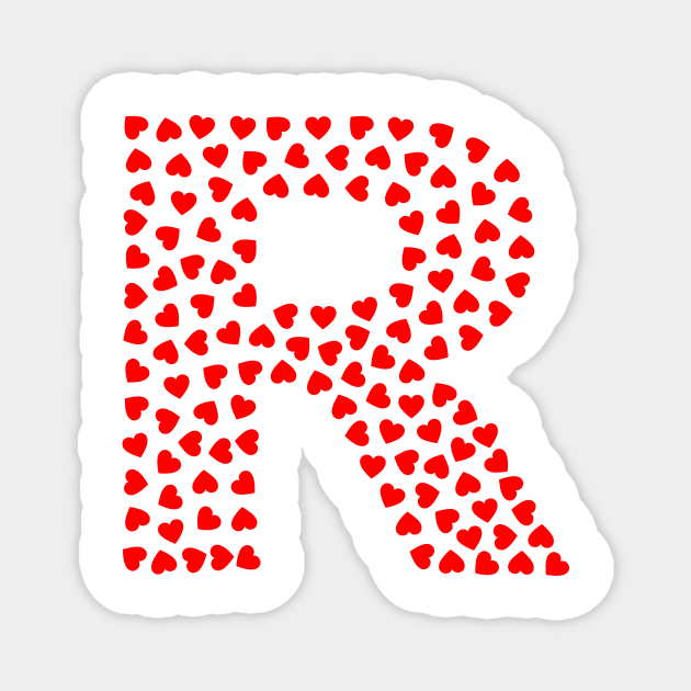 Letter R Heart Shape Initial - Letter R - Magnet | TeePublic