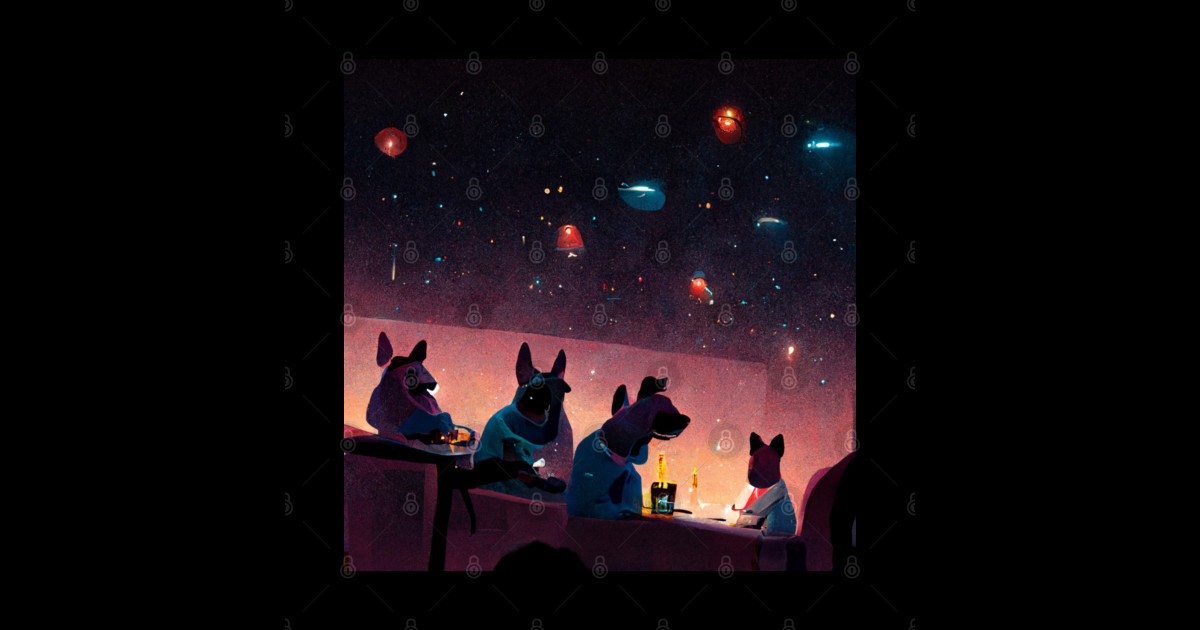 Dog Space Bar - Dogs In Space - Sticker | TeePublic