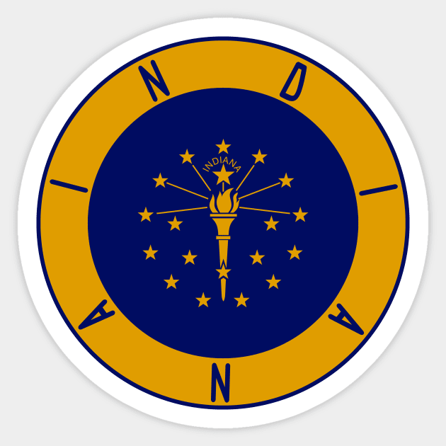 Indiana Flag Decal - Indiana - Sticker | TeePublic