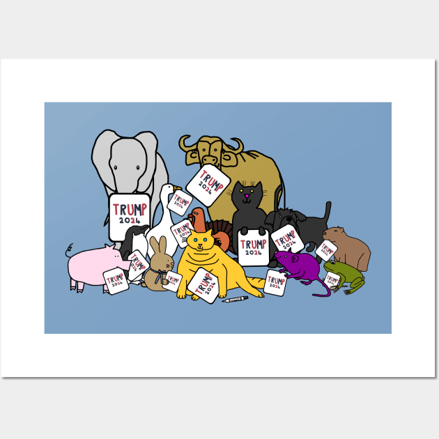 Cute Animals Support Trump 2024 - Trump 2024 - Posters and Art Prints ...