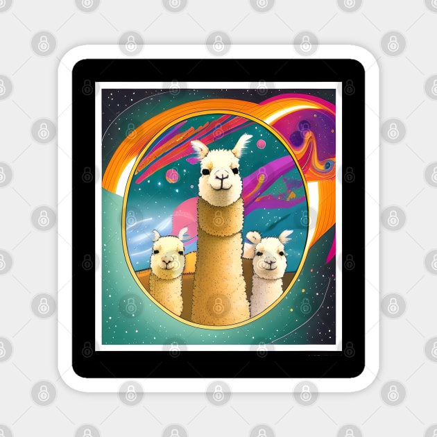 Alpacas in Space - Alpacas - Magnet | TeePublic