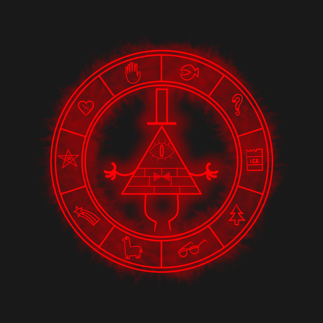 Bill Cipher Symbol Red - Gravity Falls - T-Shirt | TeePublic