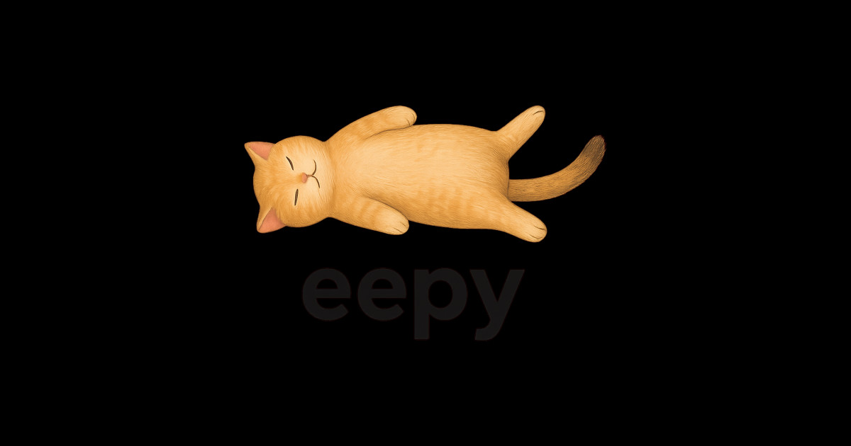 Eepy Cat – Cute Sleepy Meme for Tired People - Eepy Cat - Sticker ...