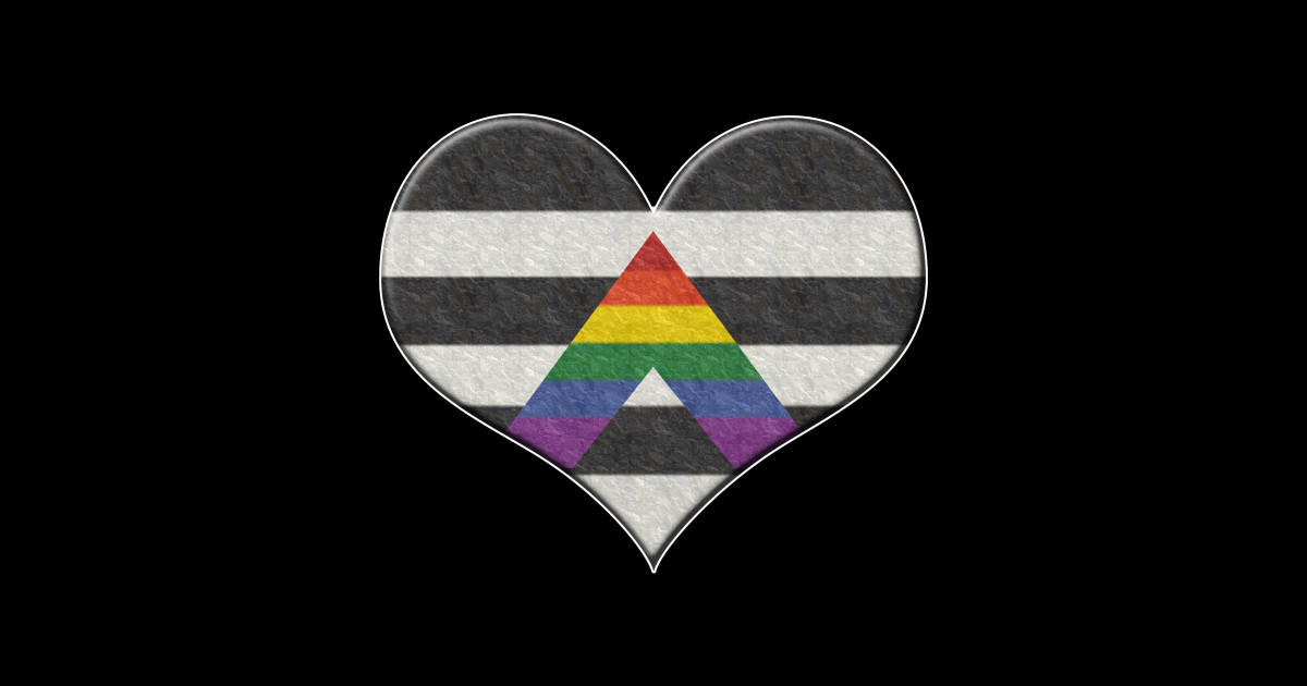 Large LGBT Ally Pride Flag Colored Heart with Ace Symbol - Lgbt Ally ...