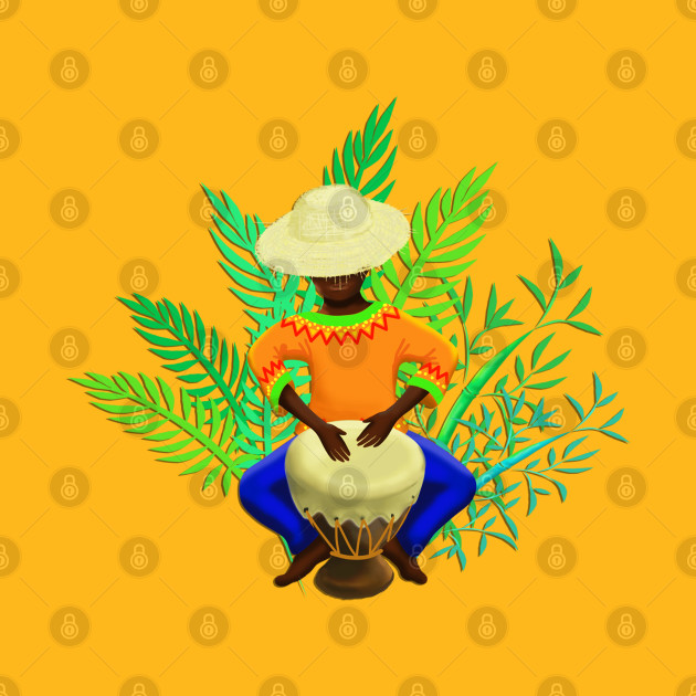 Bongo Man Tribal Music Percussions - African Rythm Bongo Man - T-Shirt ...