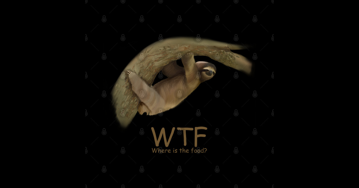 Where is the food - Wtf - Sticker | TeePublic