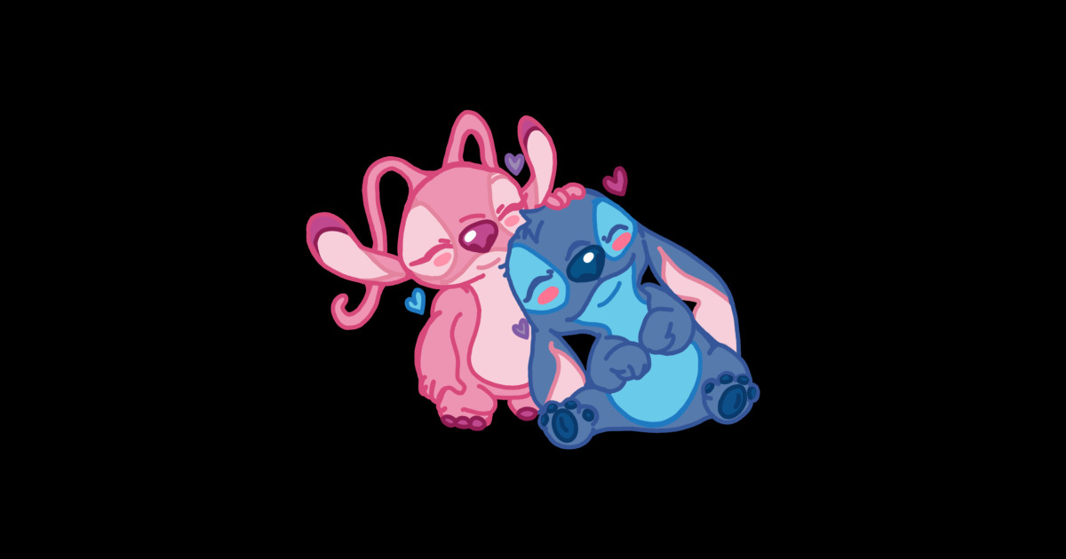 adorable stich and his Angel! 🩷 - Lilo And Stitch - Posters and Art ...