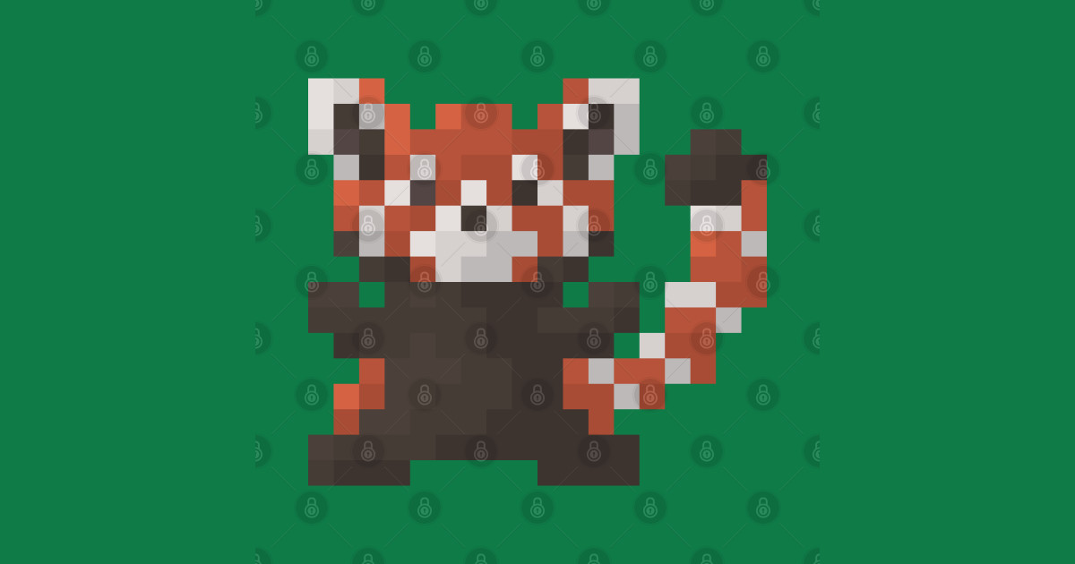 Cute Red Panda Pixel! - Red Panda - Sticker | TeePublic