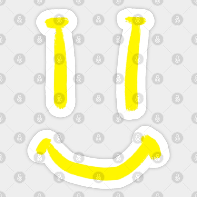 Yellow Smug Smiling Face - Smile - Sticker | TeePublic