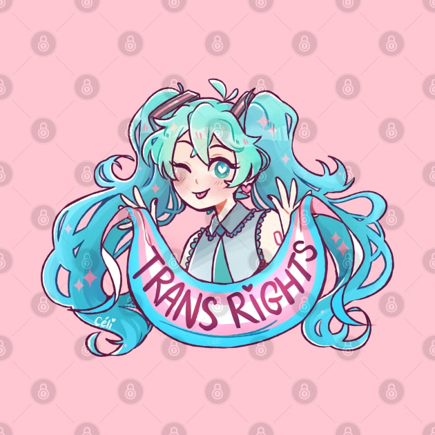 miku says trans rights! - Trans Rights - Mug | TeePublic