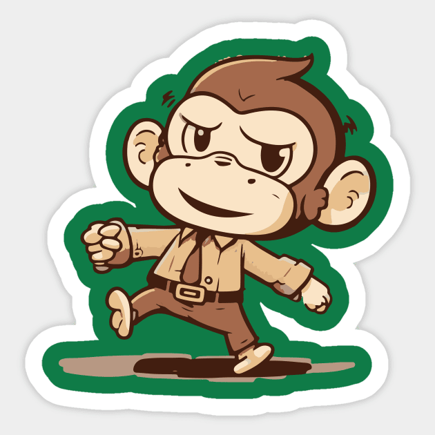 Cute Monkey Cartoon - Monkey - Sticker | TeePublic