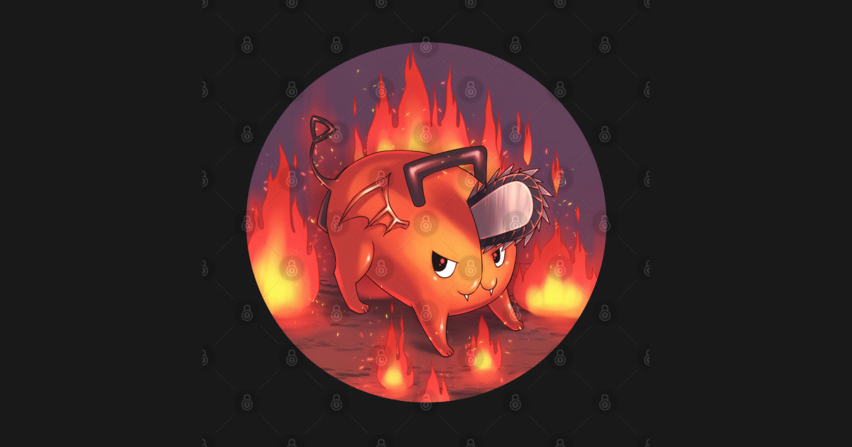 devil pochita - Dog - T-Shirt | TeePublic