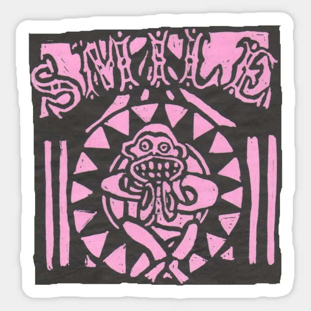 Pink Cheeky Monkey Smile - Smile - Sticker | TeePublic