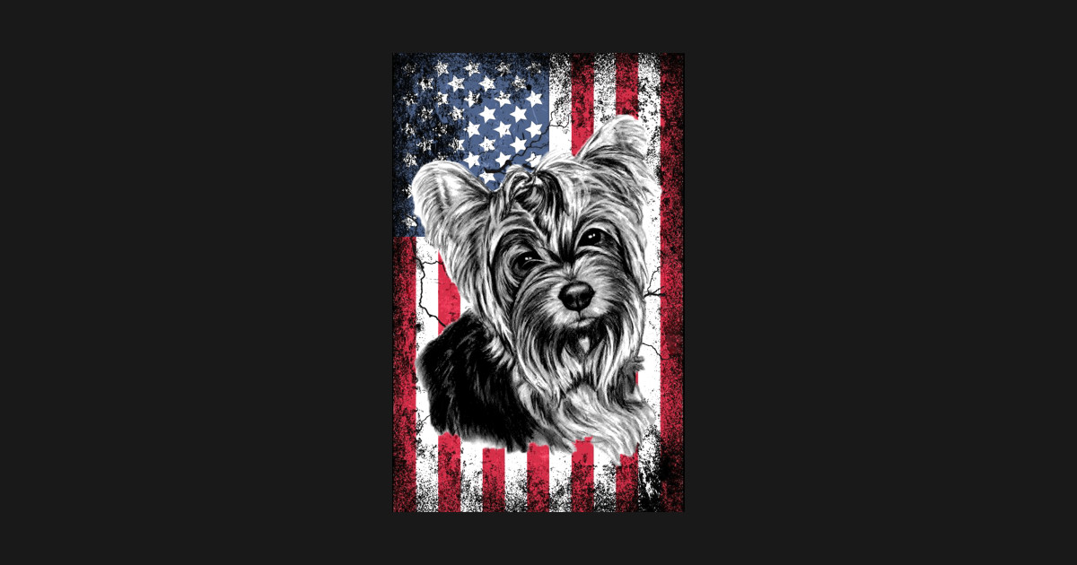 Patriotic Yorkie American Flag - Yorkie American Flag - T-Shirt | TeePublic