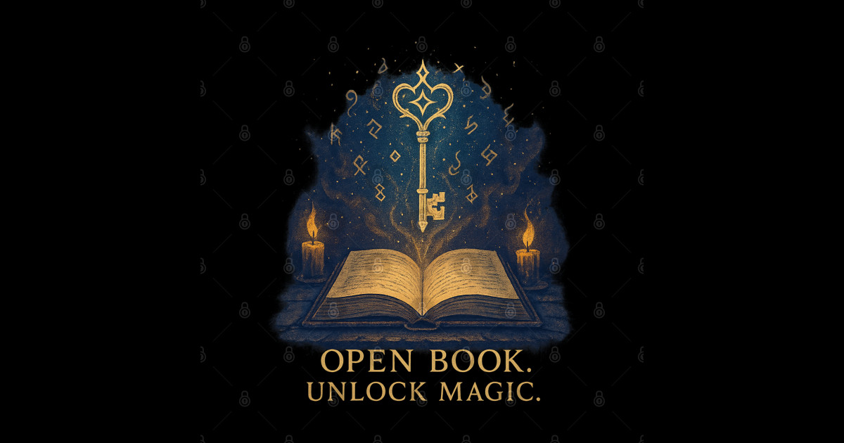 Open book. Unlock magic - Books - Posters and Art Prints | TeePublic