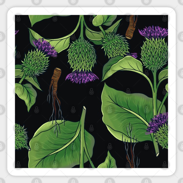 Burdock Pattern - Green - Sticker | TeePublic