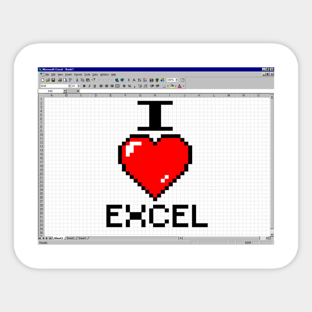I LOVE EXCEL - Microsoft Excel - Sticker | TeePublic