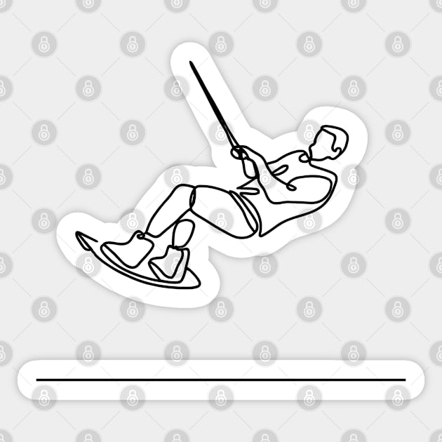 Wakeboarding Line Drawing - Wakeboarding - Sticker | TeePublic