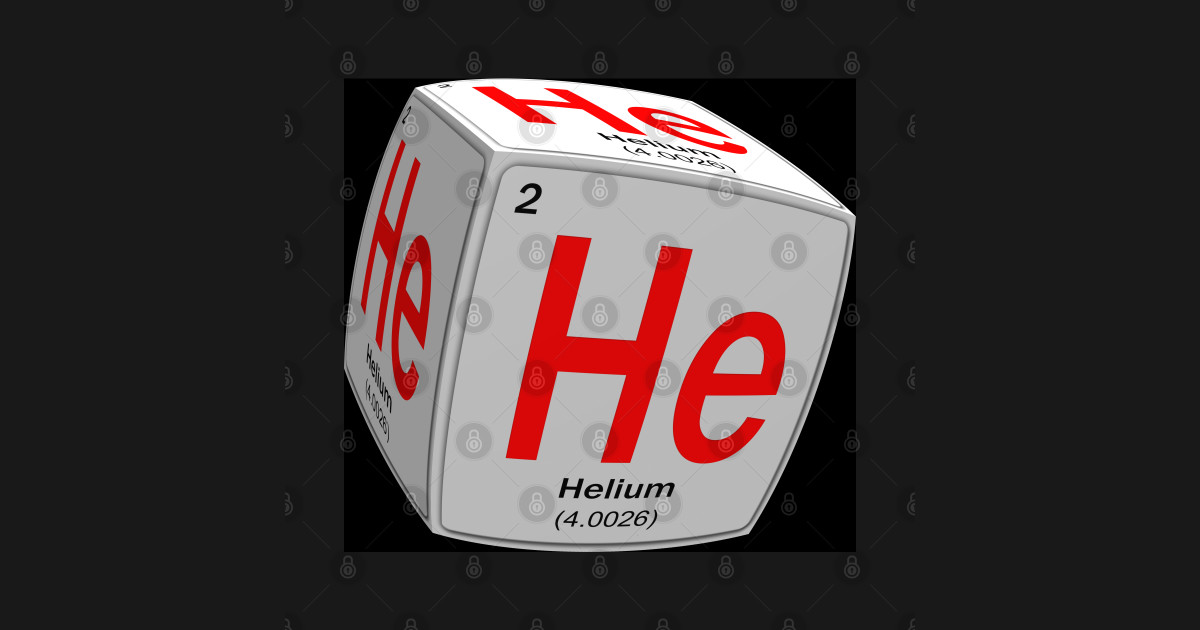 Chemical periodic table style tile - Helium cubed - 3 Dimensional - T ...
