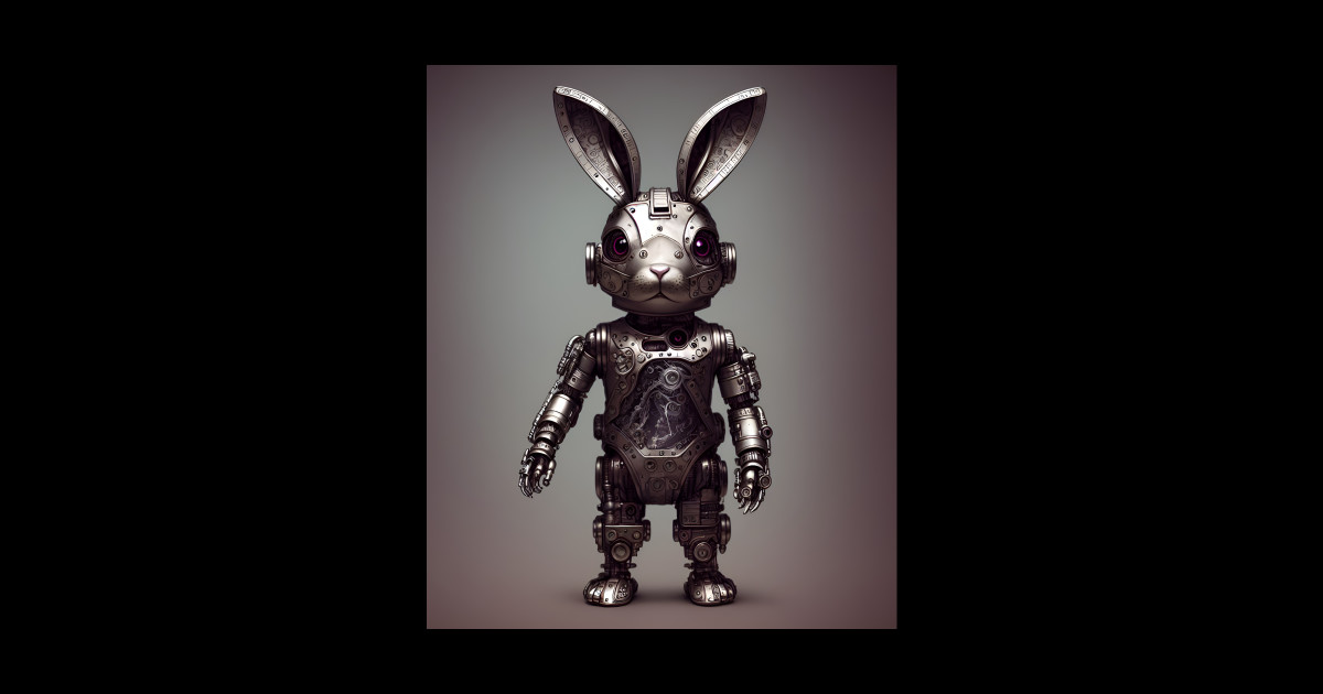 Robotic metal bunny rabbit - Robot - Posters and Art Prints | TeePublic