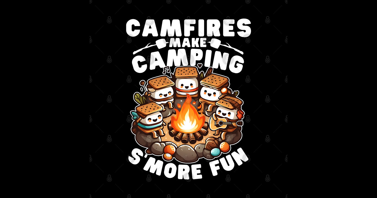 Campfires Make Camping Smore Fun Funny Smore Pun - Funny Smore - Magnet ...