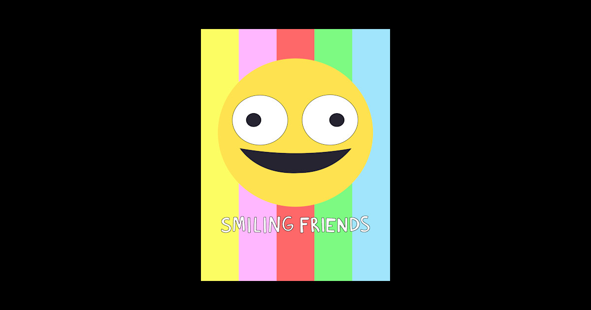 Smiling Friends Happy Face Rainbow - Smiling Friends - Sticker | TeePublic