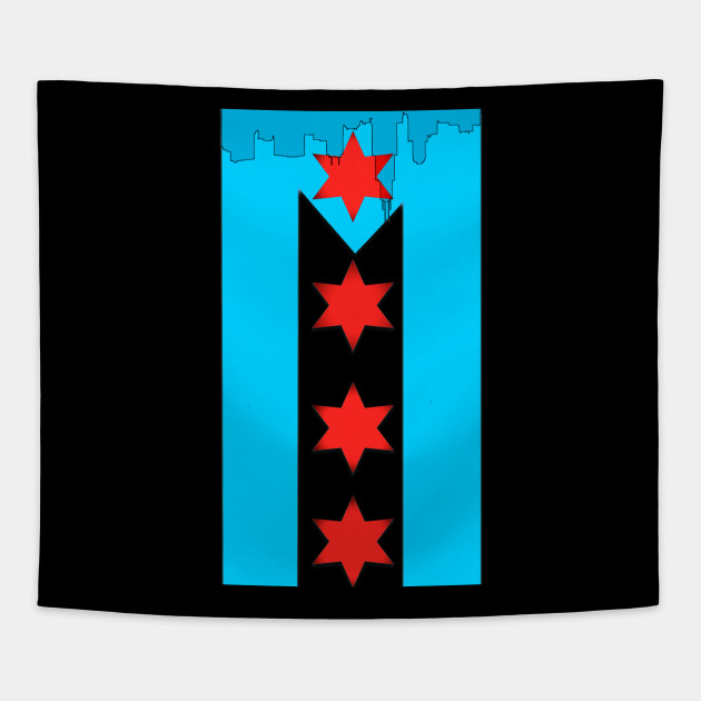 Chicago Flag + Puerto Rican Flag - Puerto Rican Parade - Tapestry ...