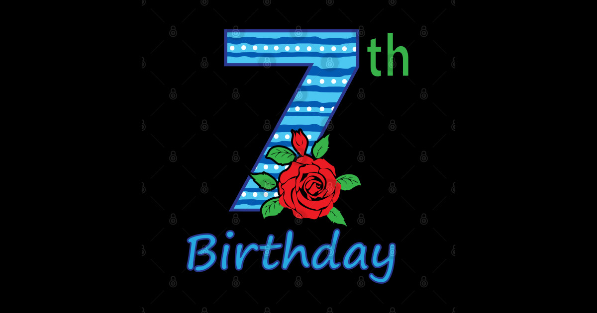 7th Floral - 7th Birthday - Flower - Floral - Birthday Party gift - 7th ...