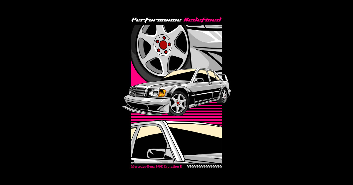 Retro Evolution 2 190 E Car - Retro Evolution 2 190 E Car - Sticker ...