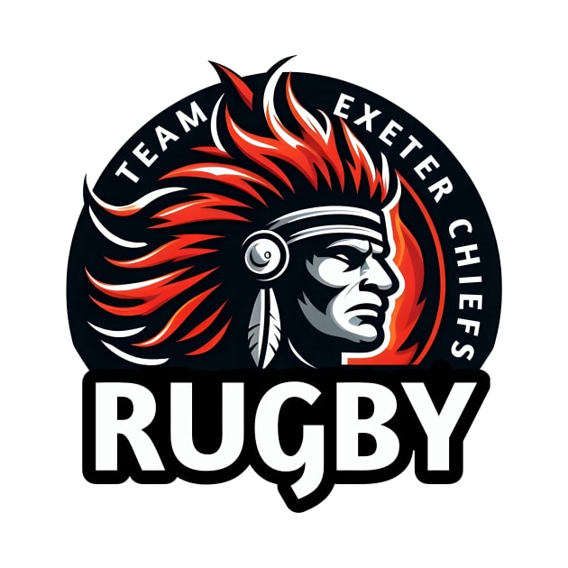 Team exeter chiefs rugby logo icon mascot - Rugby - T-Shirt | TeePublic