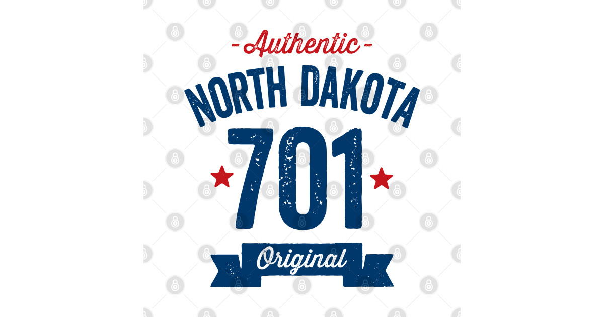 Authentic North Dakota 701 Area Code - North Dakota - T-Shirt | TeePublic