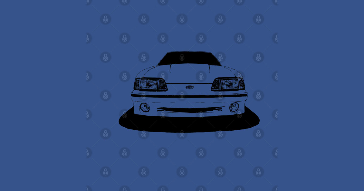 front/back Ford Mustang GT (fox body) - stylized - Fox Body - T-Shirt ...