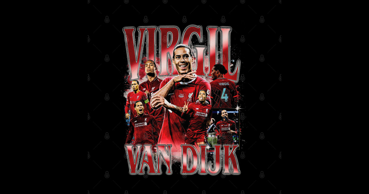 Virgil Van Dijk Retro Bootleg - Virgil Van Dijk - Sticker | TeePublic