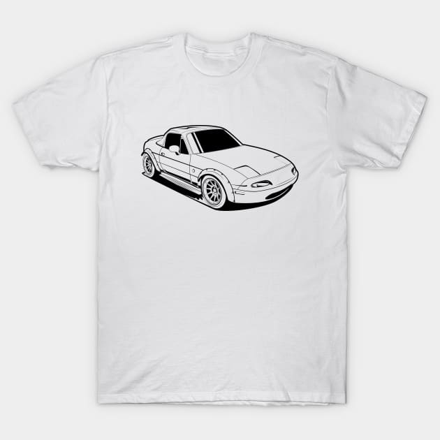 Black line miata classic - Mazda Miata - T-Shirt | TeePublic