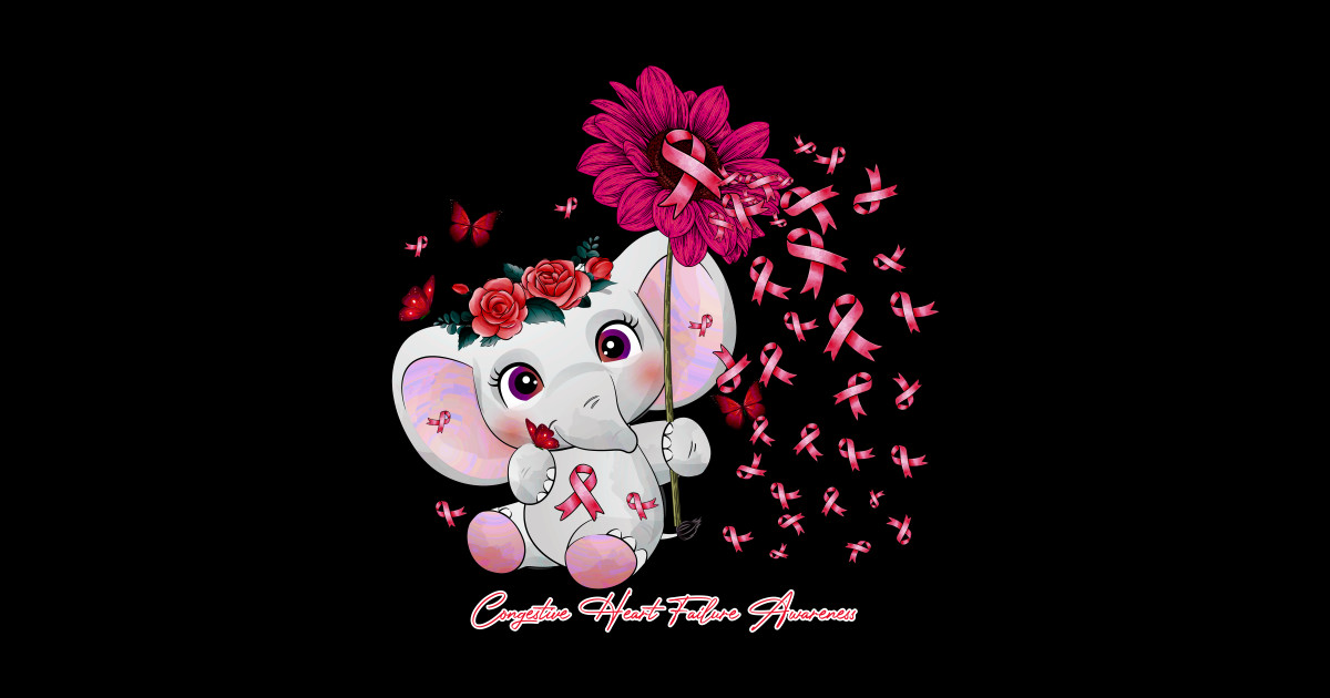 Congestive Heart Failure Awareness - elephant sunflower ribbon ...